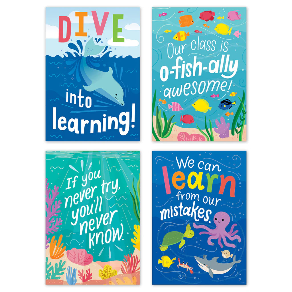 Creative Teaching Press Sea Friends Inspire U 4-Poster Pack (CTP 11085 ...