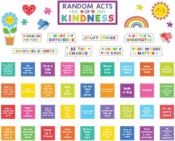 Teacher Created Resources Colorful Random Acts of Kindness Bulletin Bo ...