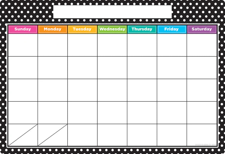 Ashley Productions Polka Dots Smart Poly Calendar, 13"x17" (ASH 91033 ...