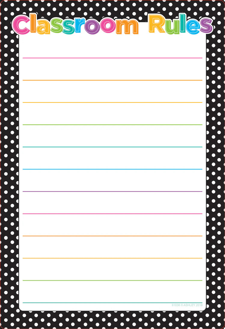 Ashley Productions Class Rules Polka Dots Smart Poly Chart, 13"x19" (A ...