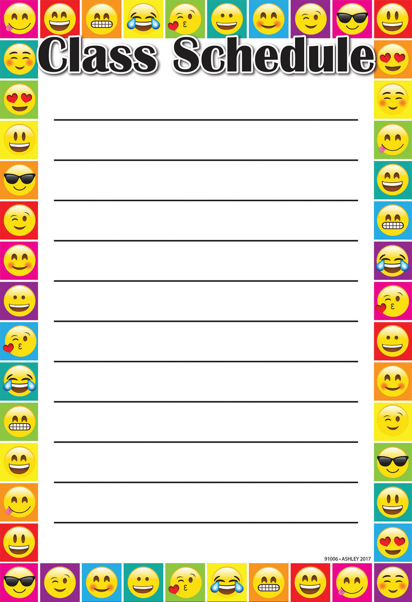 Ashley Smart Poly Emoji Class Schedule Poly Chart, 13" X 19" (ASH91006 ...