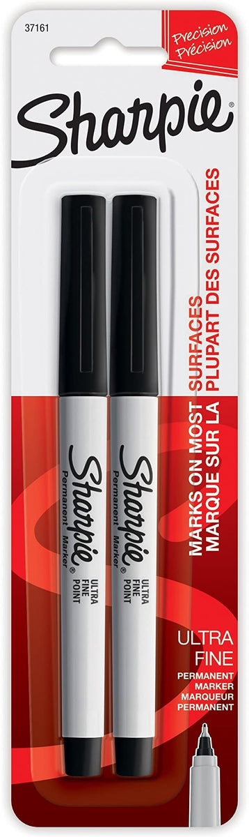 Sharpie Permanent Markers, Ultra Fine Point, Black, 2 Count (37161) – Ramrock School & Office ...
