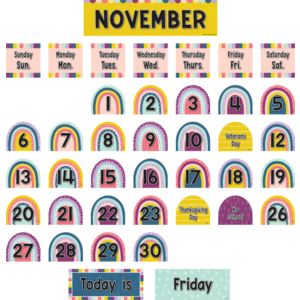 Teacher Created Oh Happy Day Rainbow Calendar Pocket Chart Cards (TCR ...