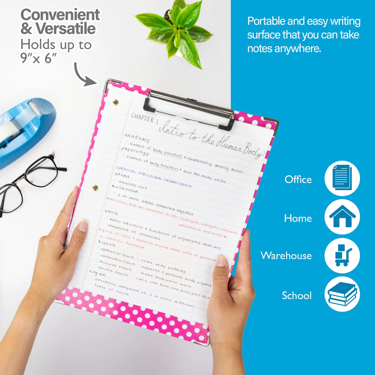BAZIC Standard Size Confetti Polka Dot Paperboard Clipboard w/ Low Pro ...