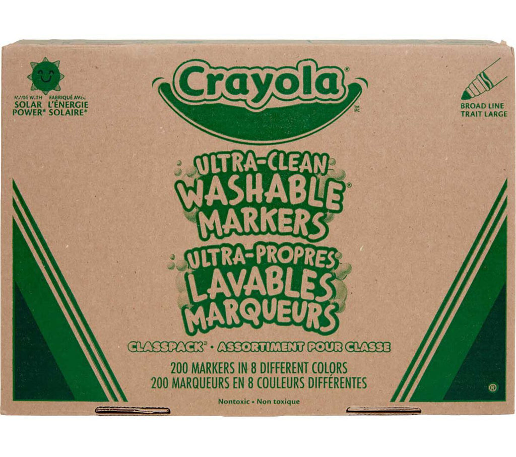 Crayola Ultra-Clean Washable Broad Line Markers Classpack, 200 Count ...