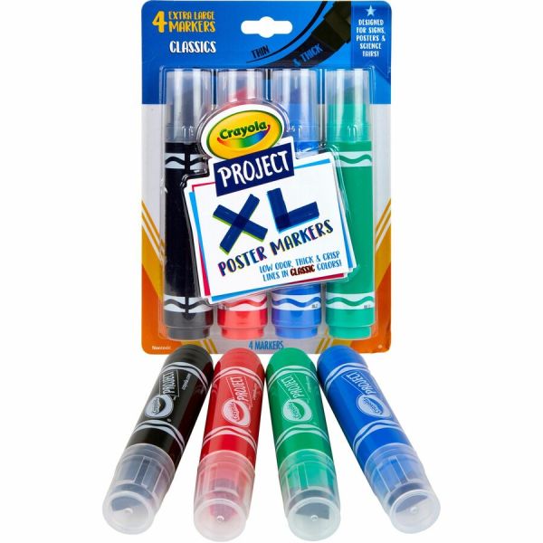 Crayola Project XL Poster Markers, 4Pack (58-8356) – Ramrock School ...