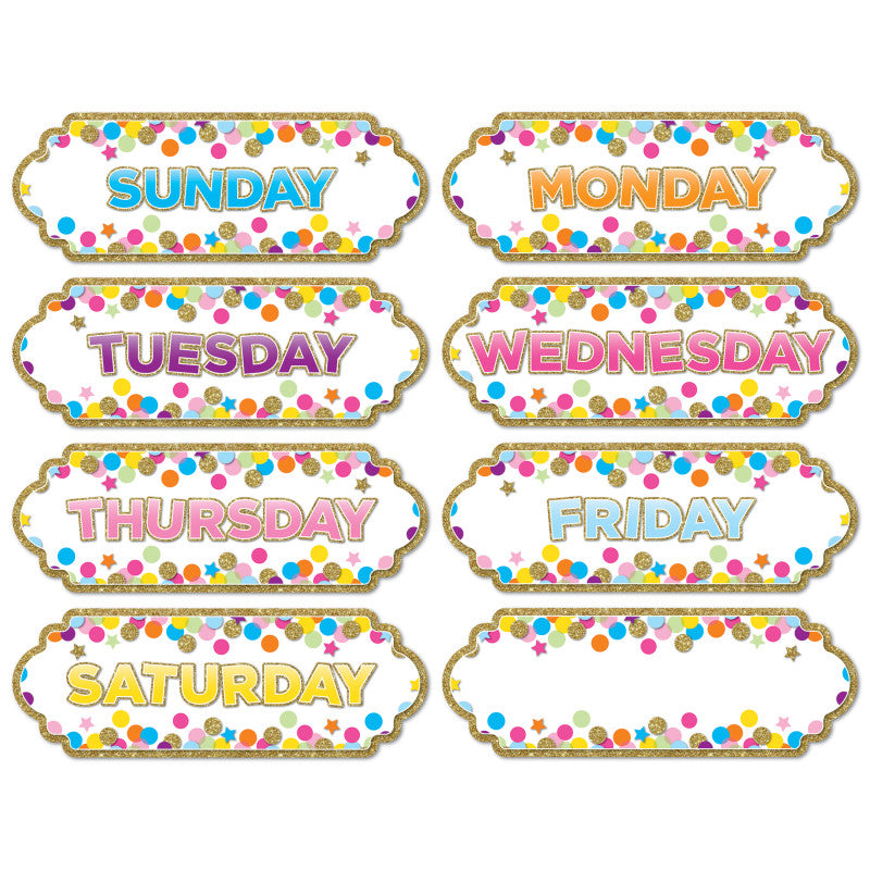 Ashley Magnetic Days of the Week Confetti Column Headers, 8 Pcs (ASH 1 ...