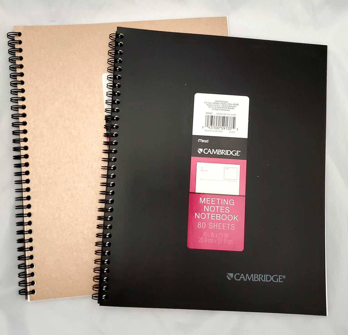 Cambridge Large Meeting Notes Notebook, 8.5" x 11", Black or Gold (591 ...