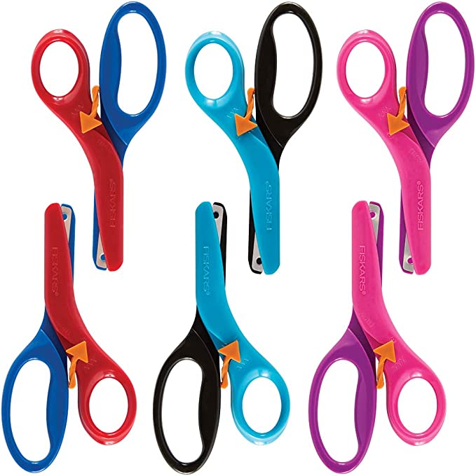 Fiskars Kids Scissors, Toddler Scissors, Safety Scissors, 6 Pack (1949 ...