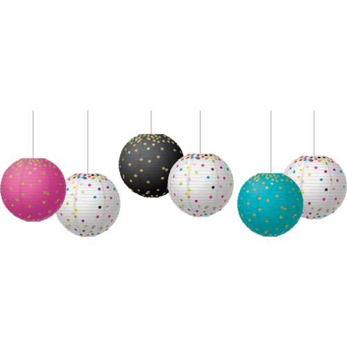 Teacher Created Resources Gold Foil & Confetti 8" Hanging Paper Lanter ...